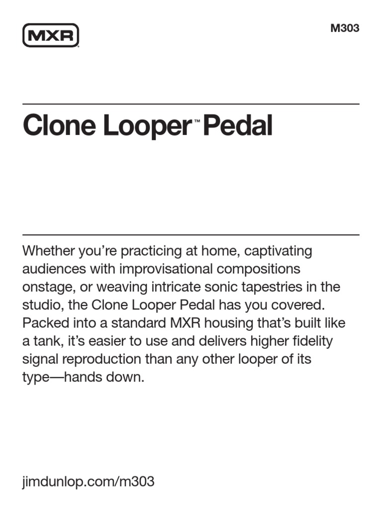 MXR Clone Looper Pedal Manual | PDF | Electrical Engineering | Electronics