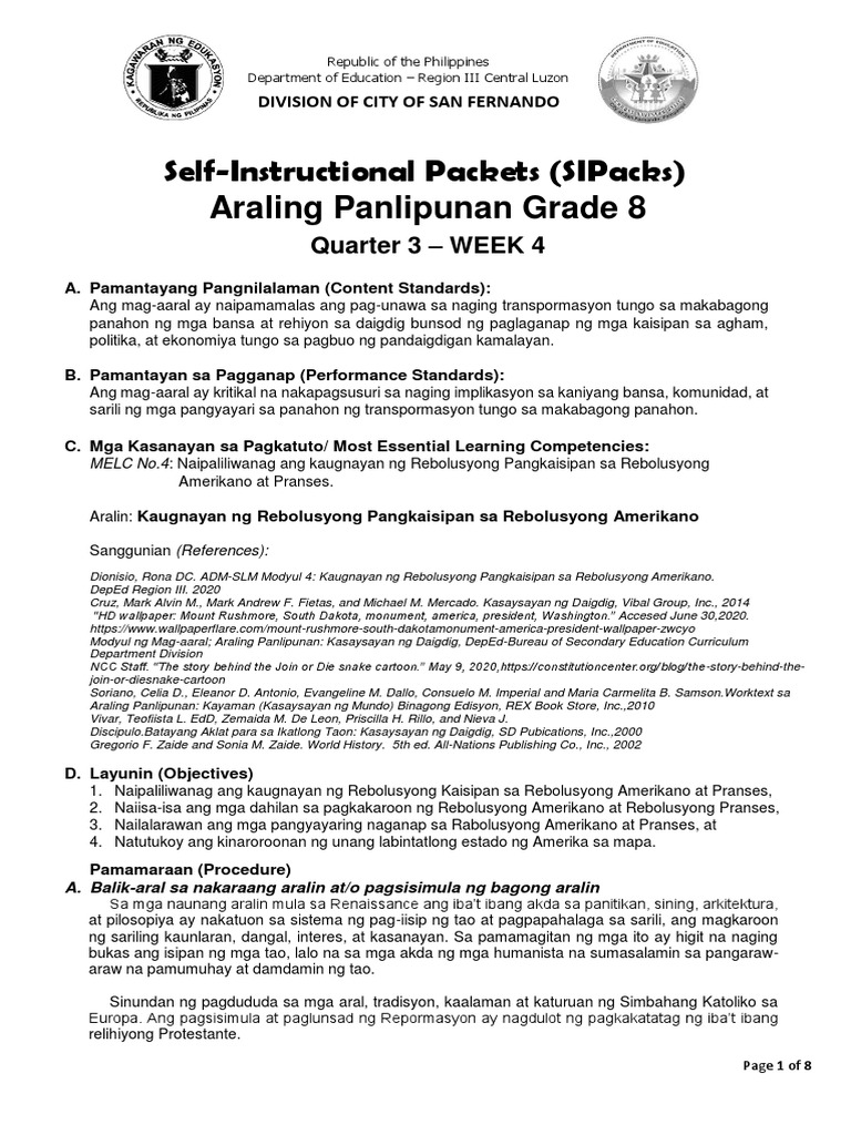 AP8 Q3 Week-4 Model-DLP | PDF