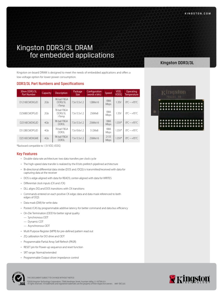 MKF 585 DDR3 3L Us | PDF | Dynamic Random Access Memory | Computer Engineering