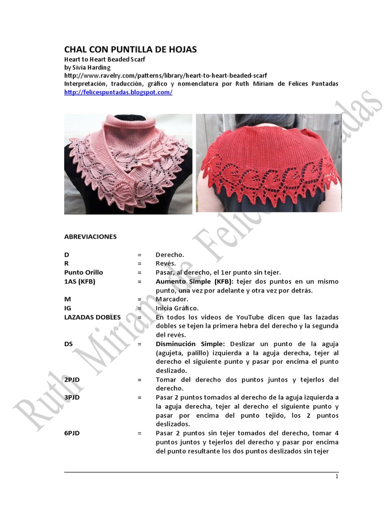 Chal Con Puntilla de Hojas | PDF