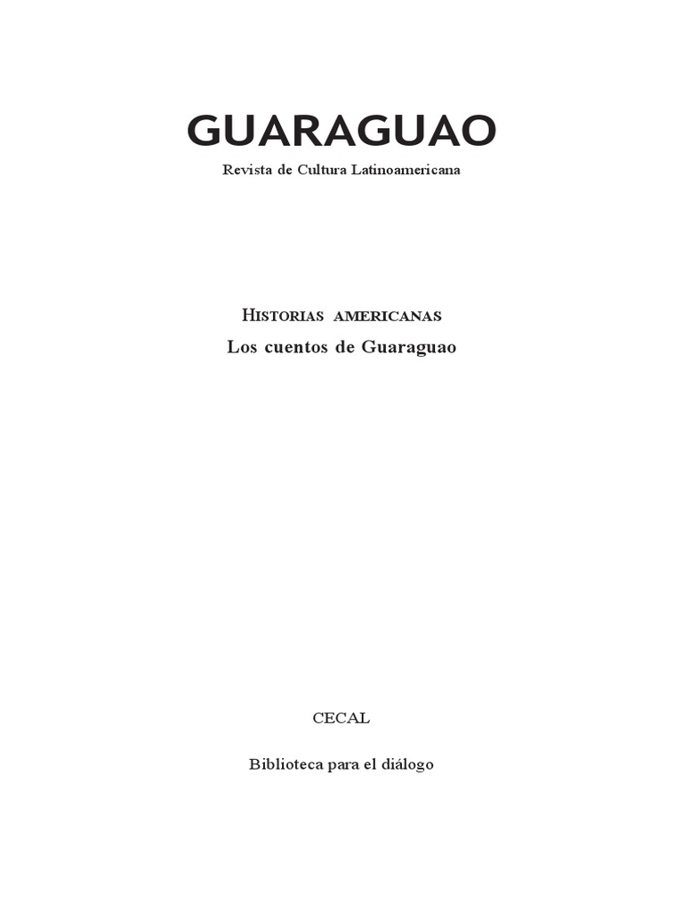 Guaraguao Revista de Cultura Latinoamericana | PDF | Clásicos | Ficción ...