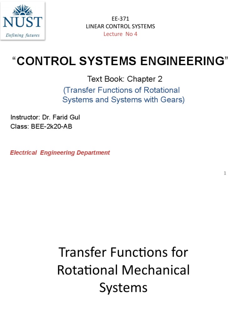 Lecture 04 Rotational Mechanical Systems | PDF | Torque | Mechanical Engineering