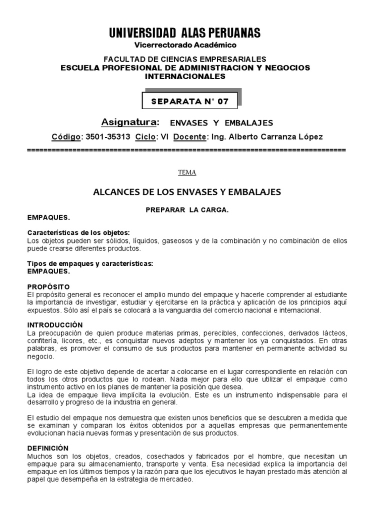 UAP-Env y Embalajes-SEPARATA #07 | PDF | Papel | Producto (Negocio)