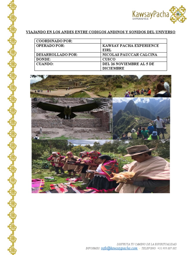 Viajando en Los Andes Entre Codigos Andinos y Sonidos Del Universo ...