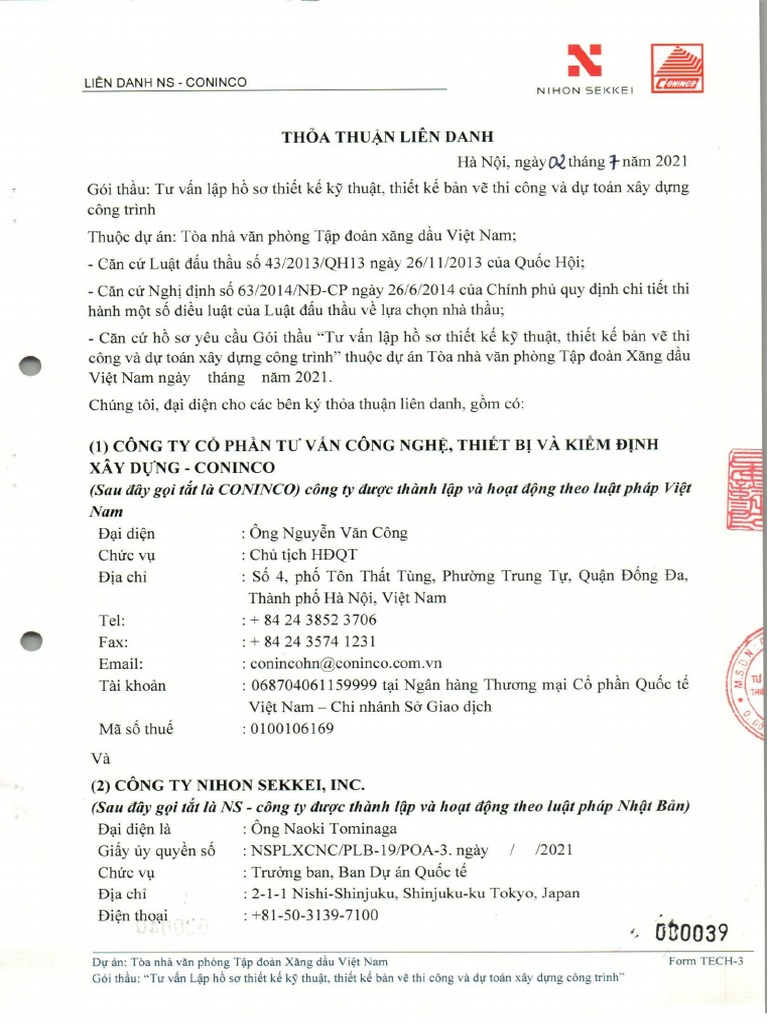 2021 - 276 - Thoa Thuan LD - VN PDF | PDF