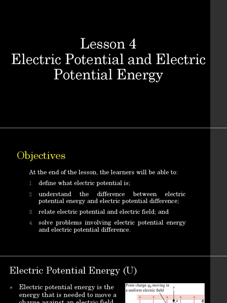 Module 4 Electric Potential and Electric Potential Energy PDF | PDF ...