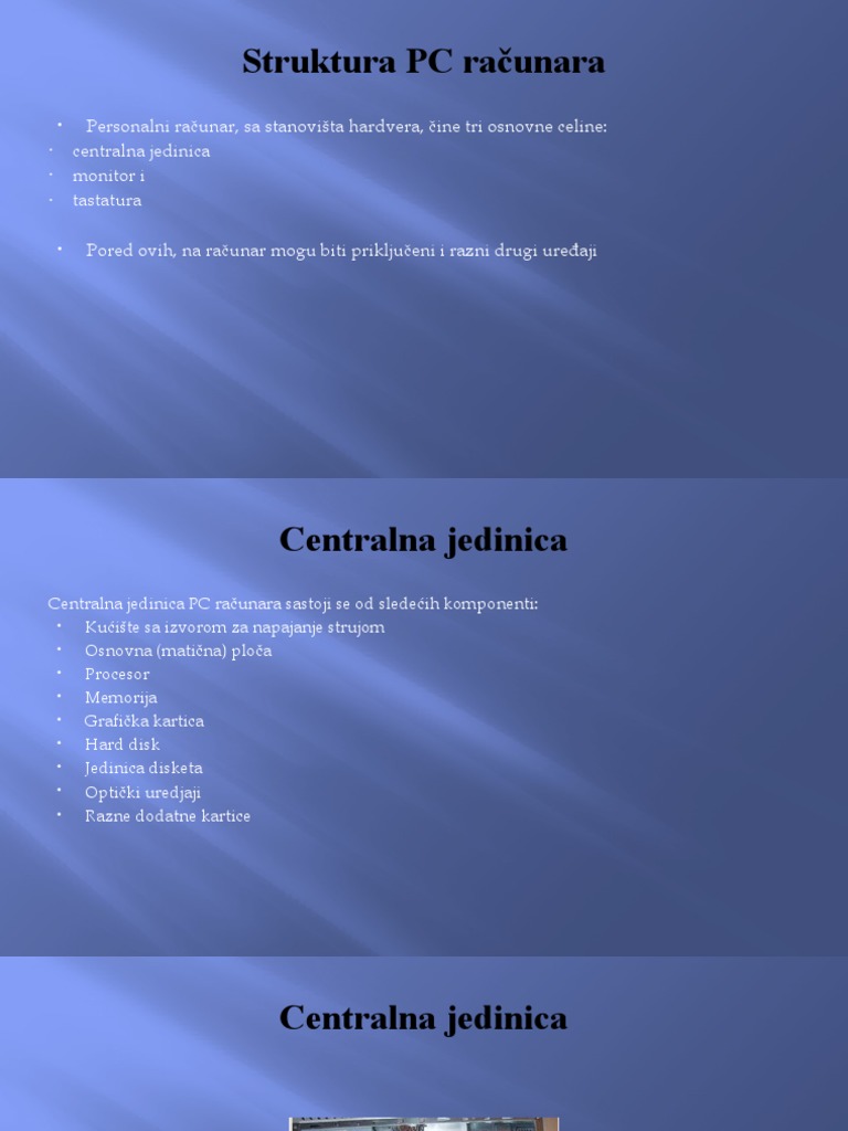 Struktura PC računara 1..pptx | PDF