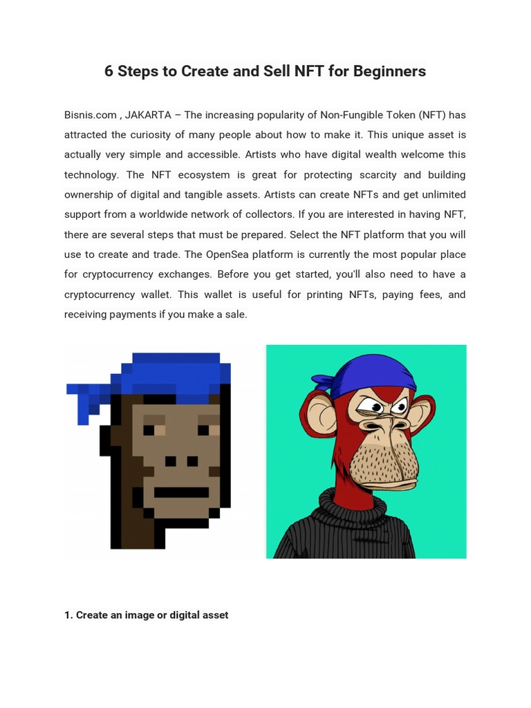 6 Steps To Create and Sell NFT For Beginners | PDF | Business | Economies