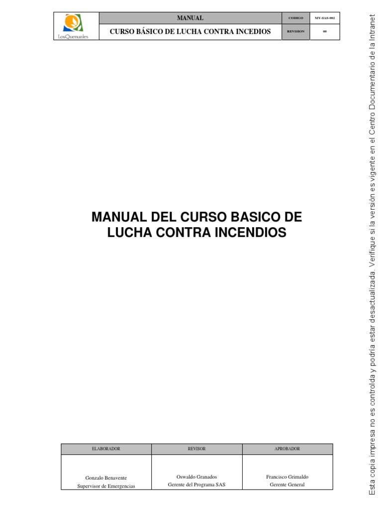 MY-SAS-002 Manual Del Curso Básico de Lucha Contra Incendios PDF | PDF | Conduccion termica ...