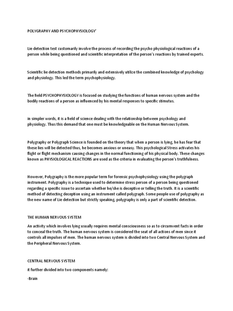 Forensic Polygraphy | PDF | Autonomic Nervous System | Polygraph