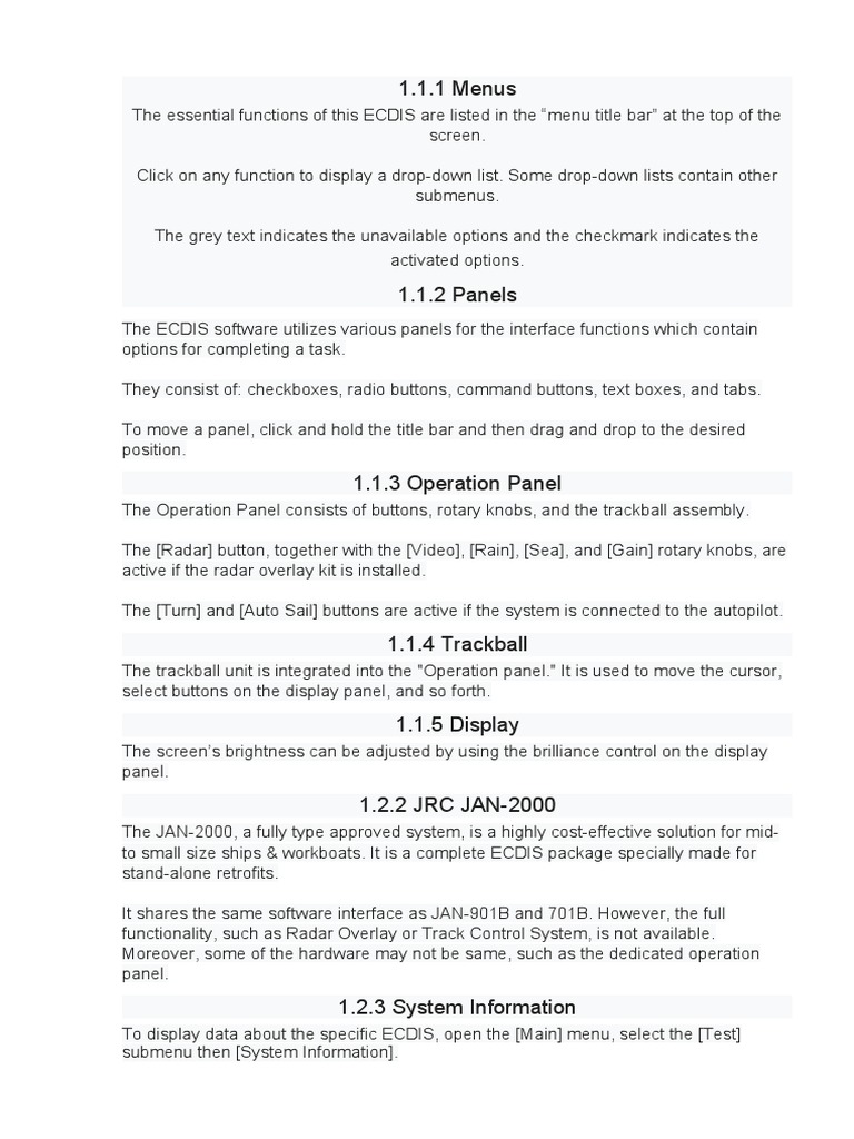 Overview of ECDIS Interface Components and Startup Procedures | PDF ...