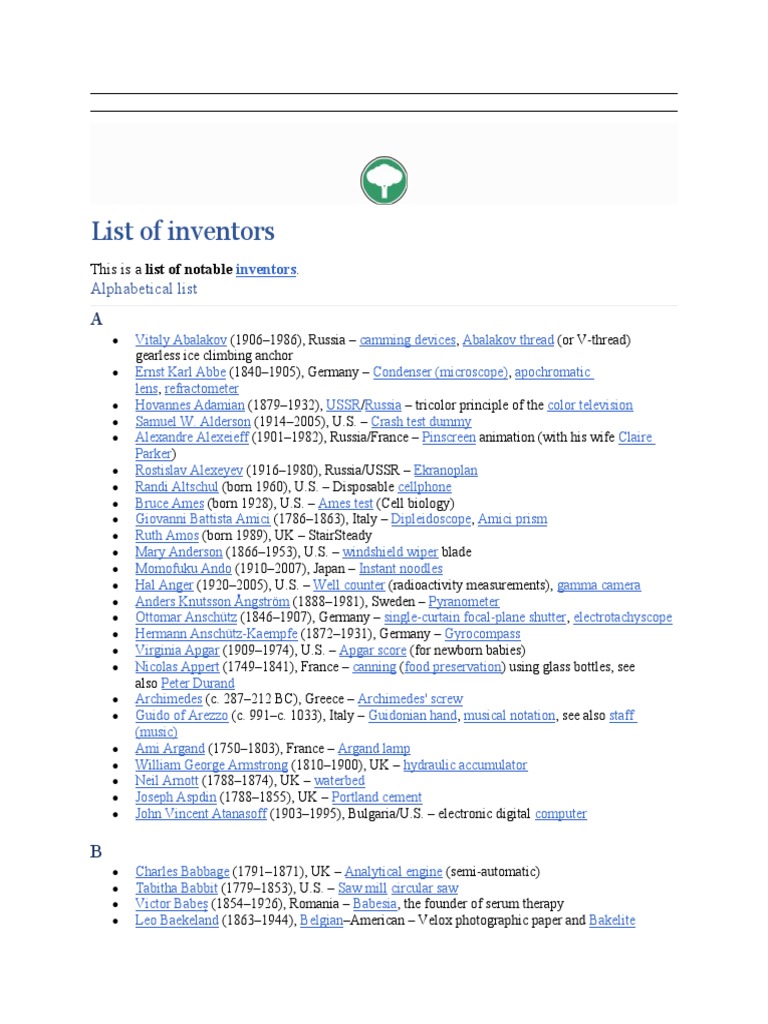 Inventors and Their Inventions | PDF