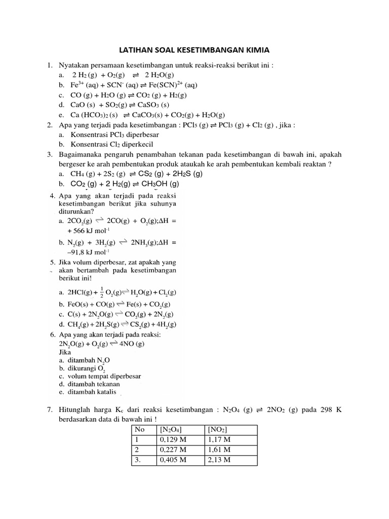 Tugas Individu Kesetimbangan Kimia | PDF