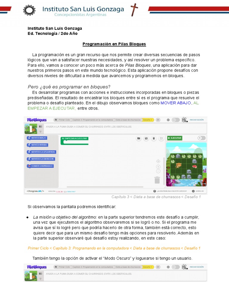 Introducción a la programación con Pilas Bloques | PDF | Algoritmos ...