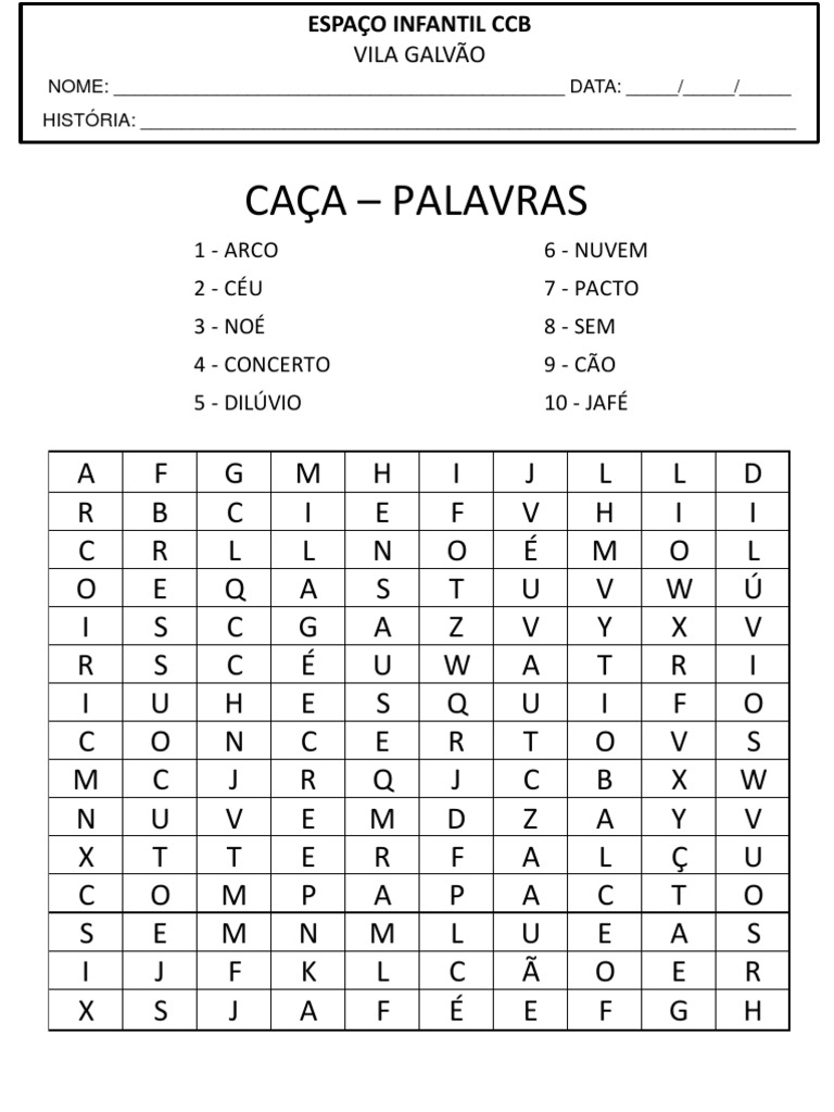 Caça-Palavras Noé - Arco Colorido | PDF
