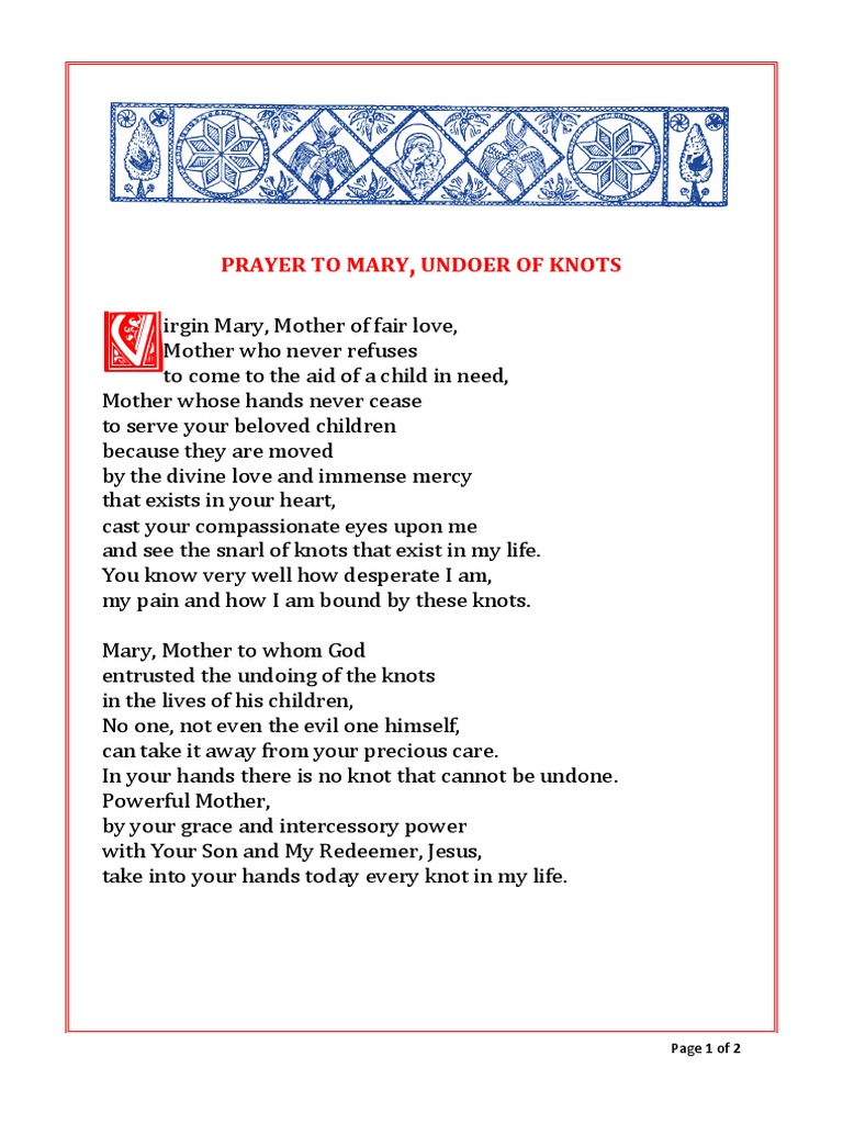 Prayer To Mary, Undoer of Knots | PDF