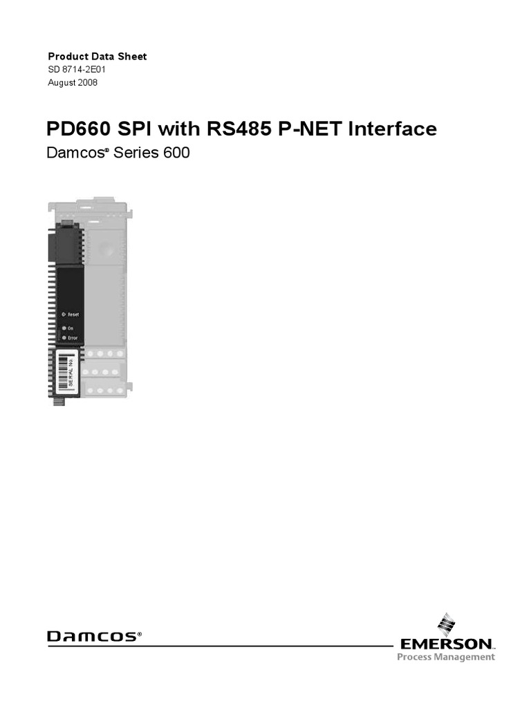 Product Data Sheet pd660 Spi rs485 P Net Interface Aperio en 60492 ...