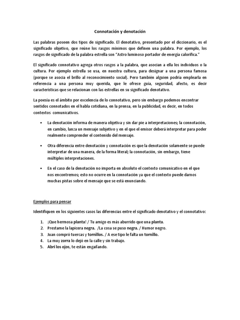 Connotación y Denotación | PDF