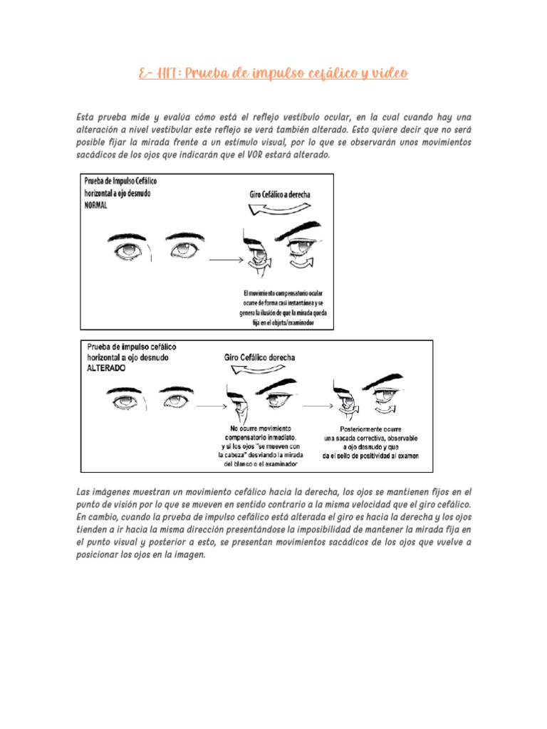 Evaluación del Impulso Cefálico y VOR | PDF | Salud y bienestar ...