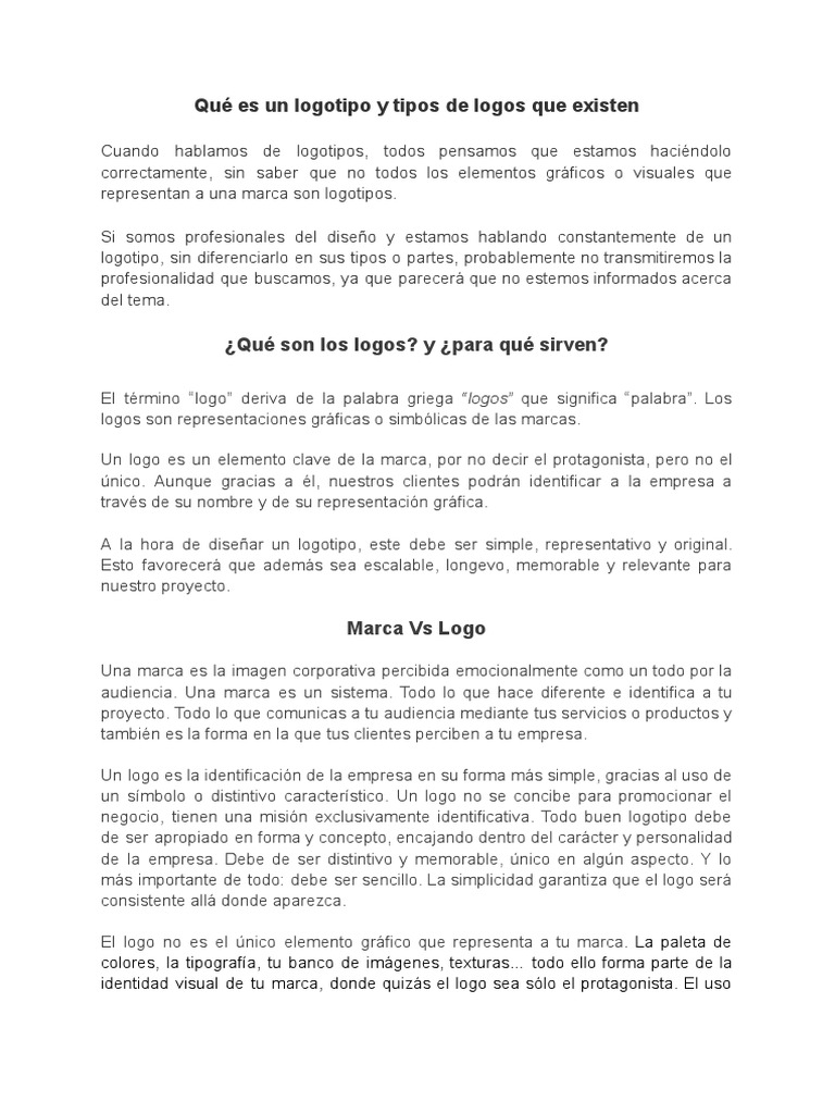 Tipos de logotipos y su función | PDF | Logos | Marca