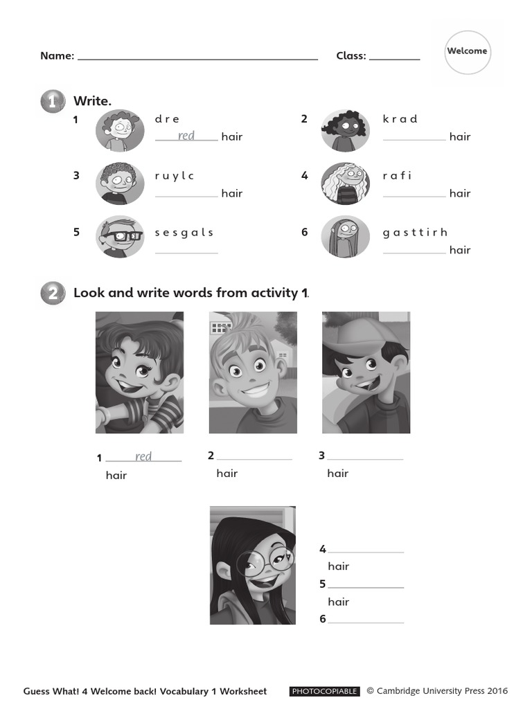 Guess What - 4 - AE - Welcome - Vocabulary - Worksheet | PDF