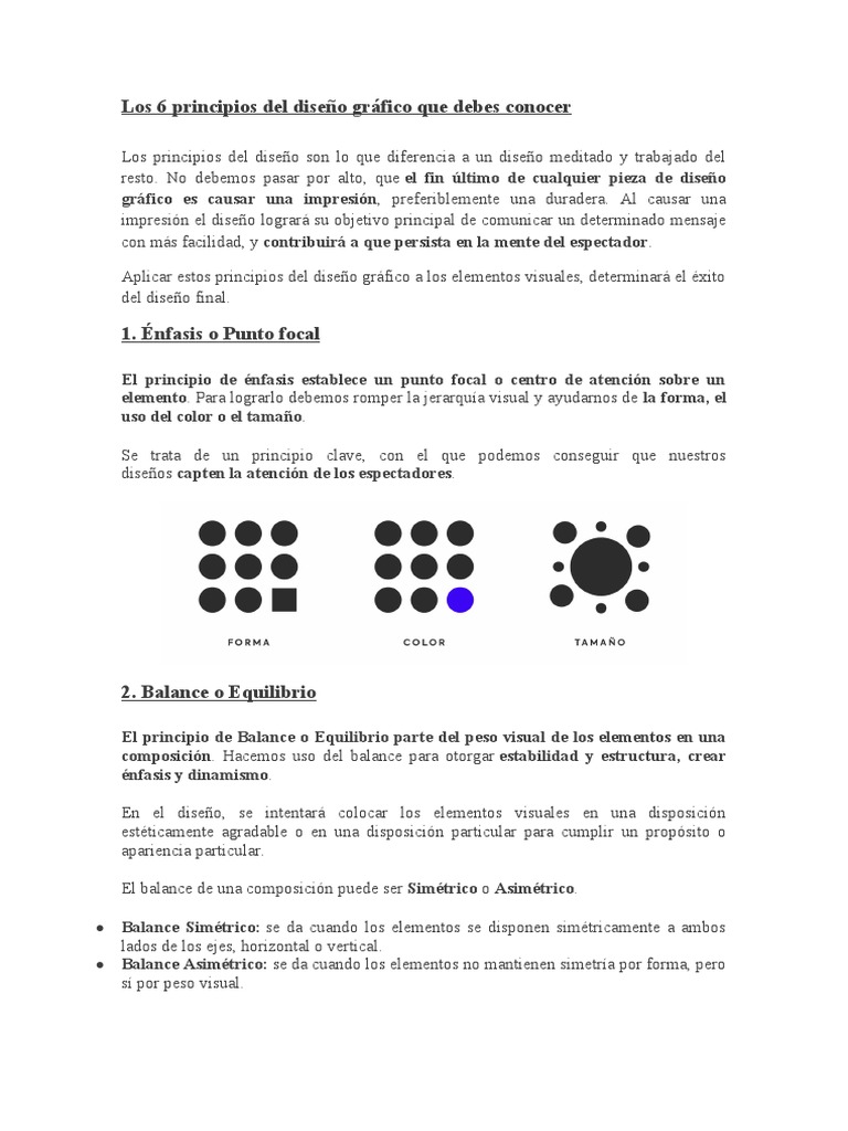 Los 6 Principios Del Diseño Gráfico Que Debes Conocer | PDF | Diseño | Composiciones Musicales
