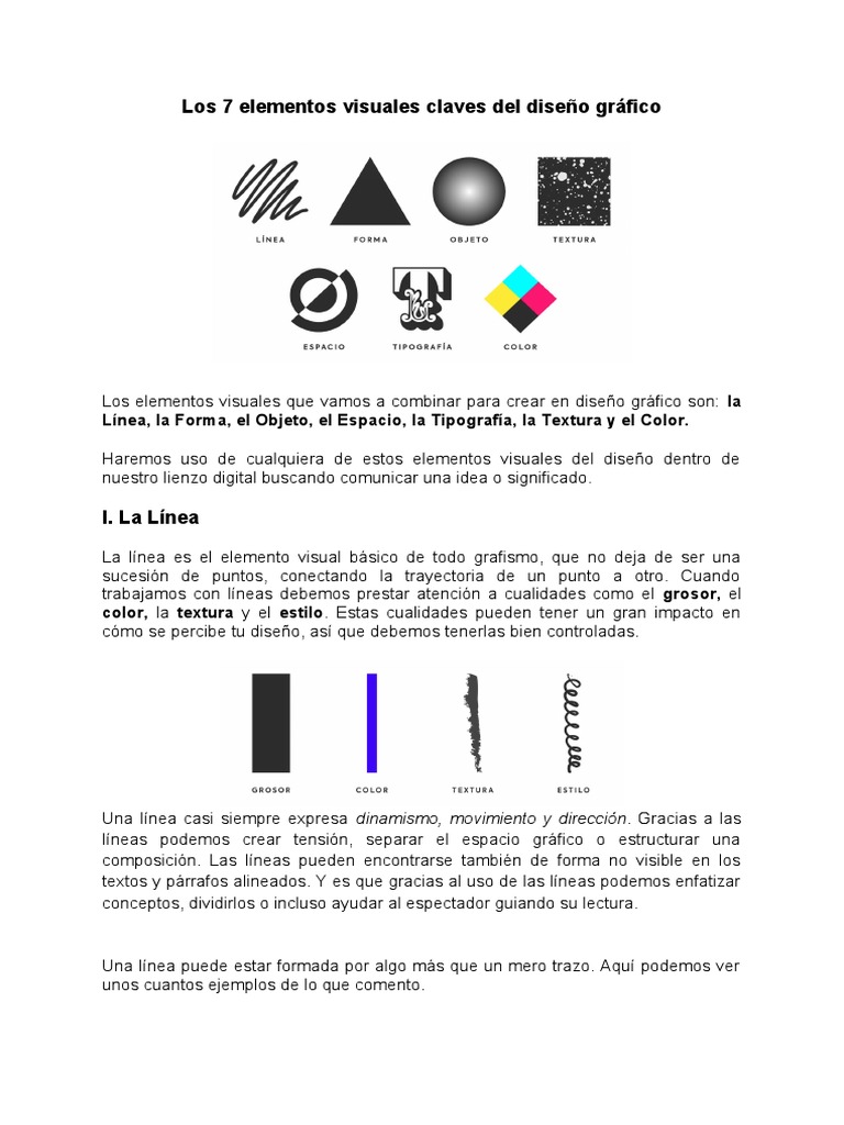 Los 7 Elementos Visuales Claves Del Diseño Gráfico | PDF | Composición ...