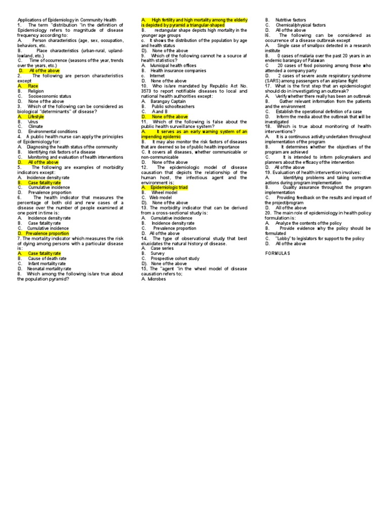 Chapter 8 CHN Reviewer | PDF | Epidemiology | Public Health