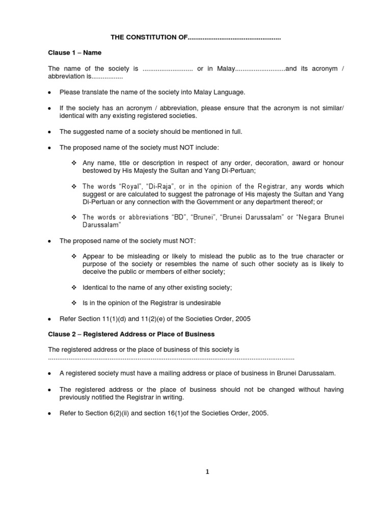 Rospp4 Constitution Template | PDF | Chairman | Committee