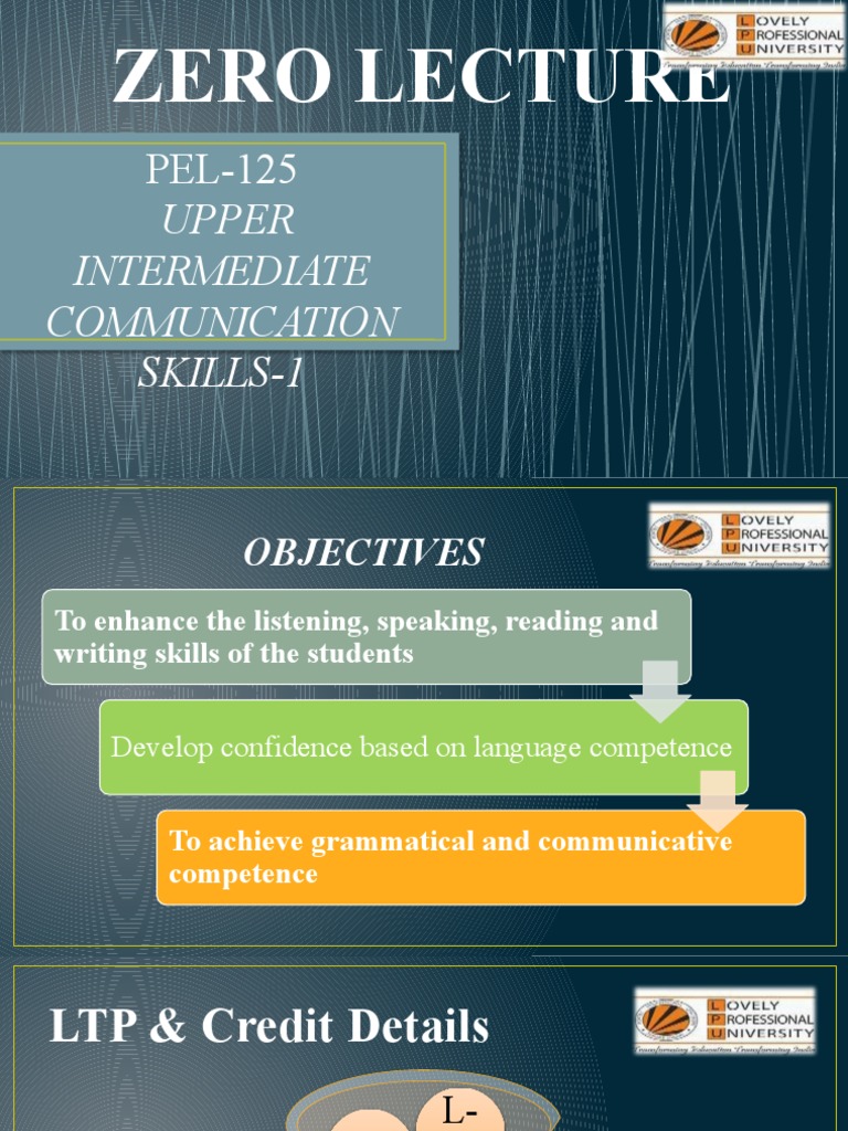 Zero Lecture PPT Pel125 | PDF | Verb | Word