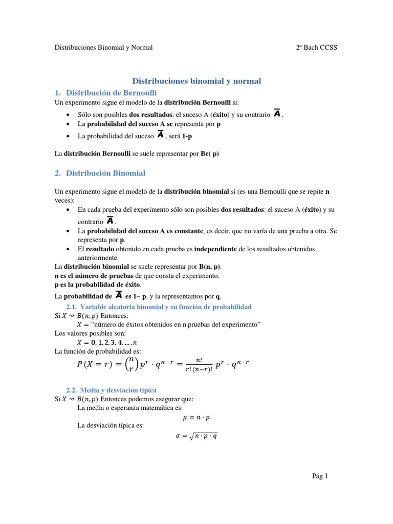 Distribuciones Binomial y Normal | PDF | Distribución normal | Desviación Estándar