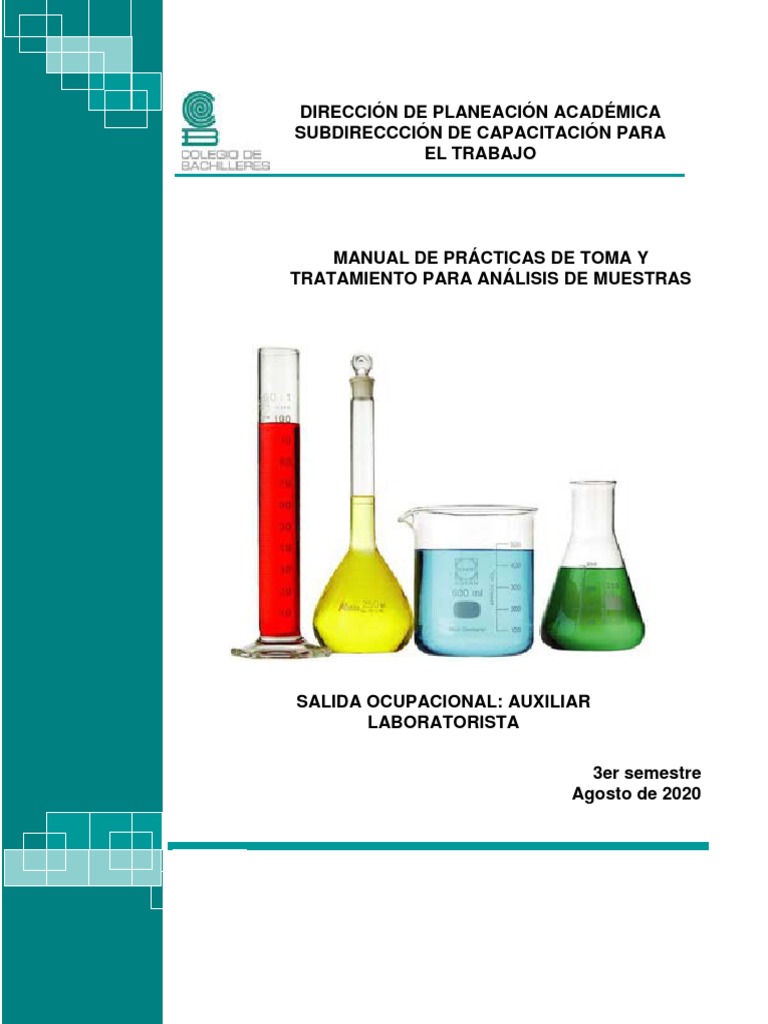 Manual de Practicas de Toma y Tratamiento para Analisis de Muestras PDF | PDF | Laboratorios | Agua