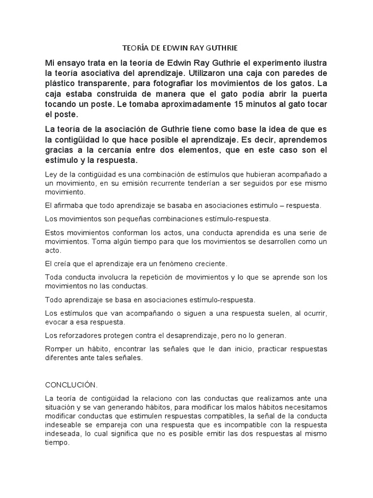 Teoría de Edwin Ray | PDF