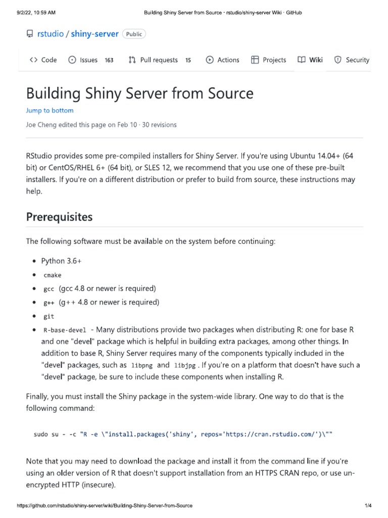 Building Shiny Server From Source | PDF