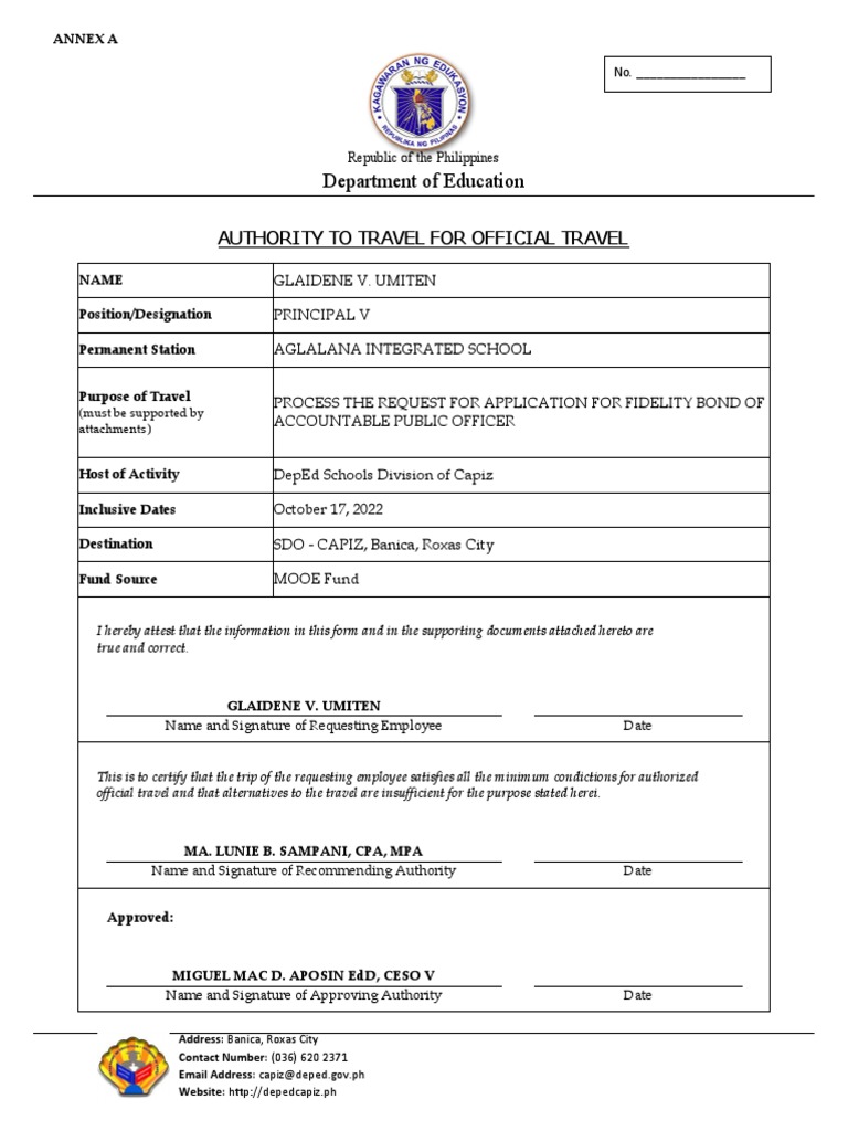 For Travel Claims NEW FORMAT | PDF