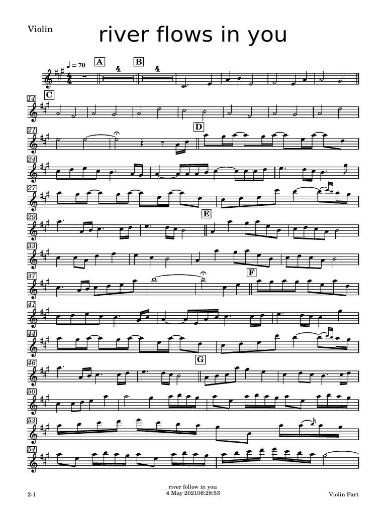 River Flows In You Violin Sheet Music Pdf