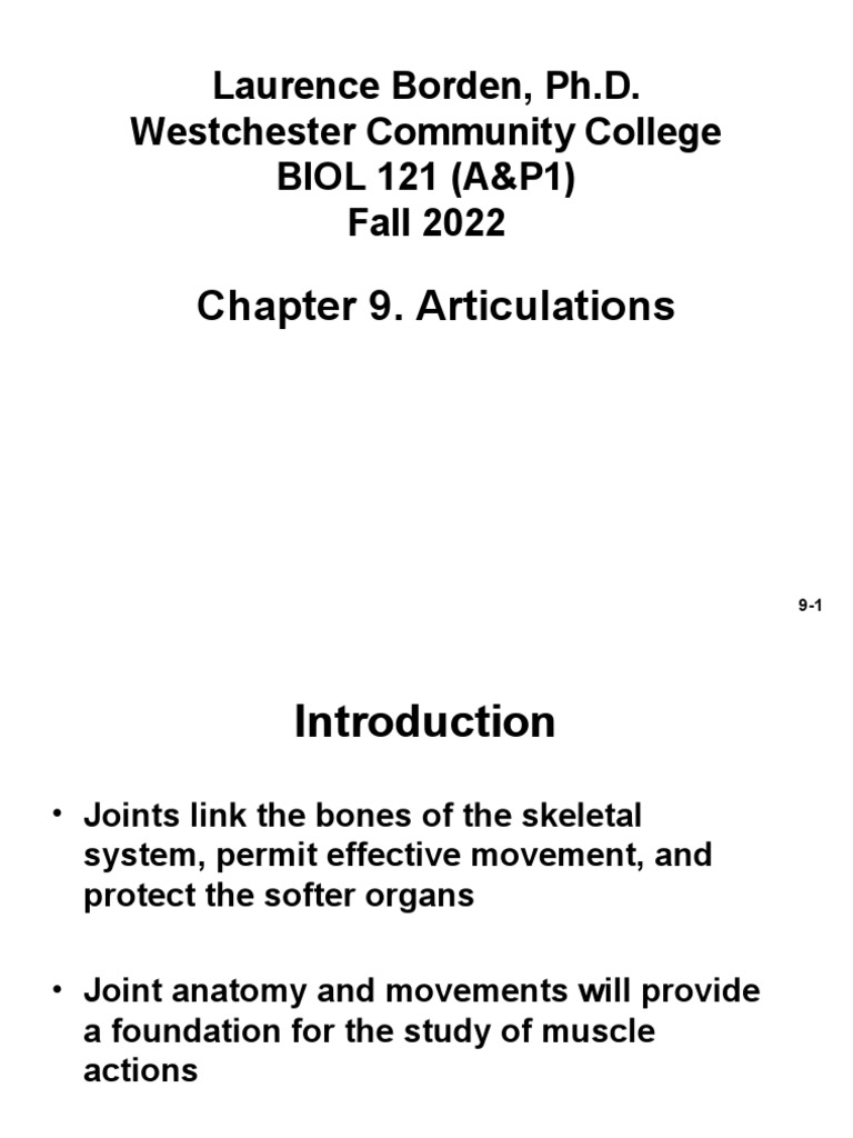 Chapter 9 - Articulations | PDF | Lever | Joint