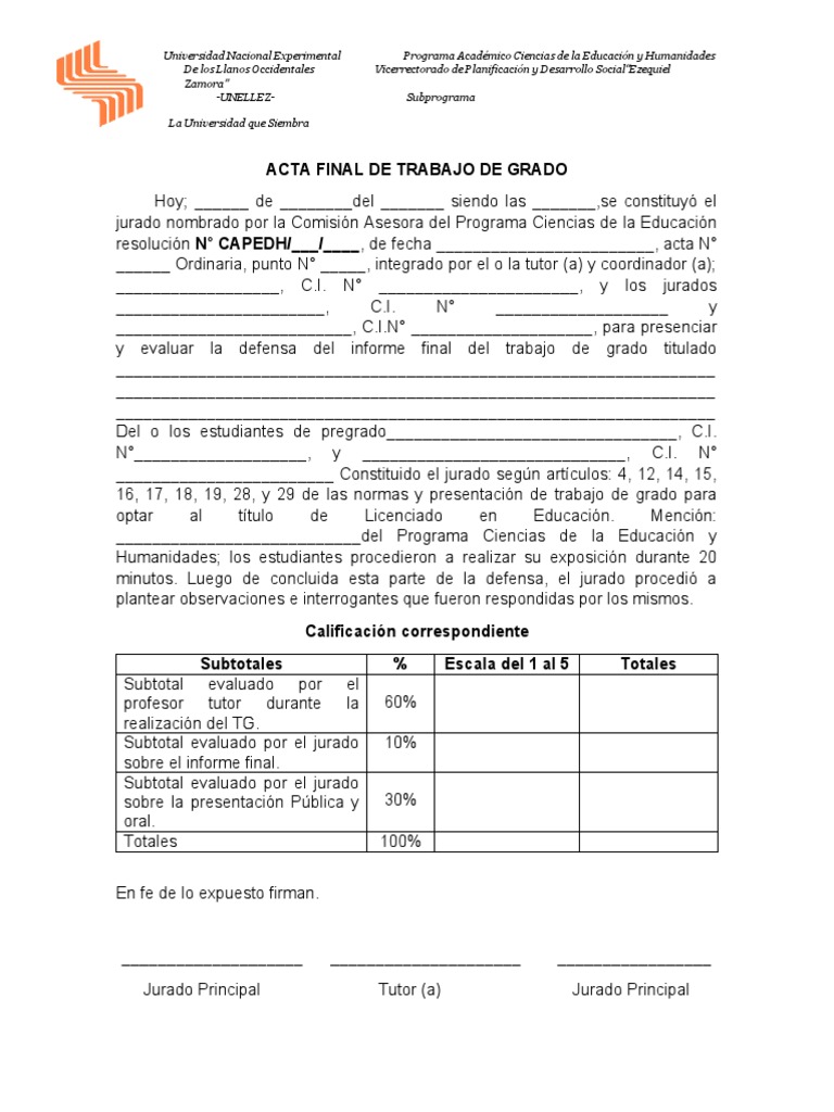 Acta Final de Detrabajo de Grado. - 034602 | PDF | Crecimiento personal ...