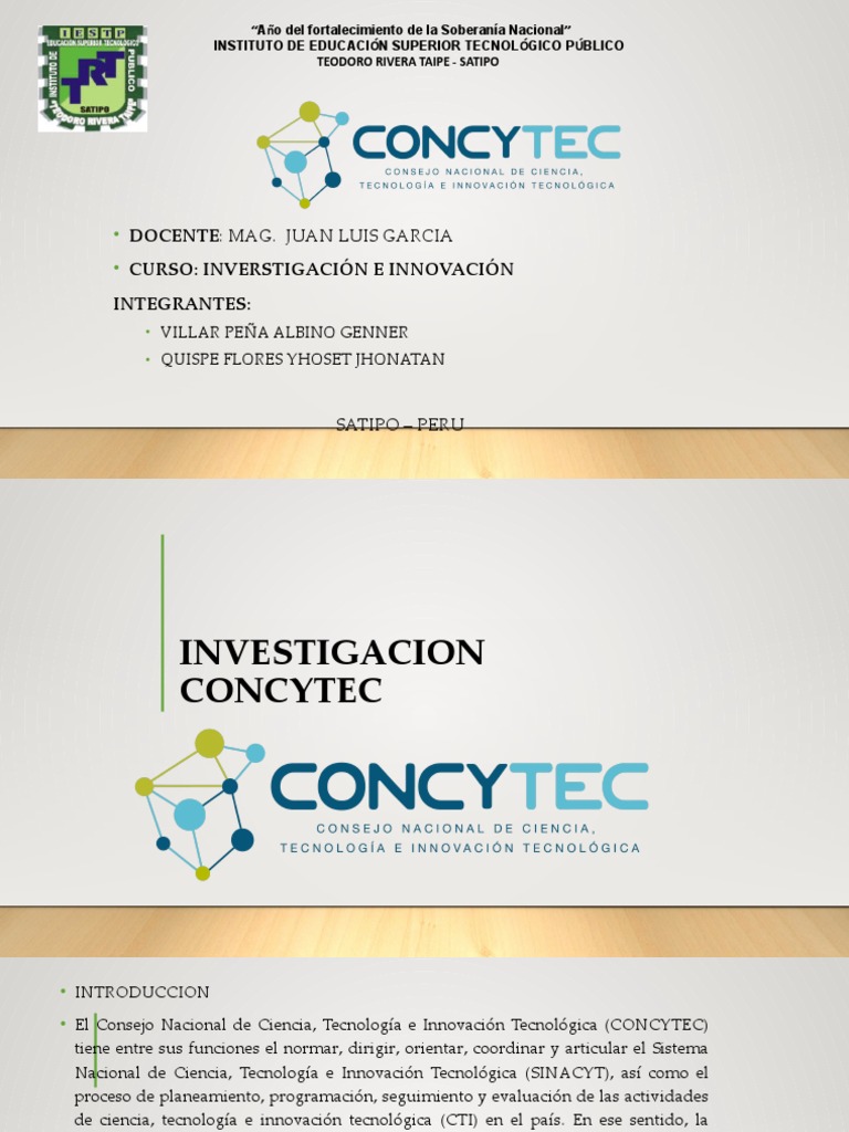 Investigacion Concytec | PDF | Educación más alta | Innovación