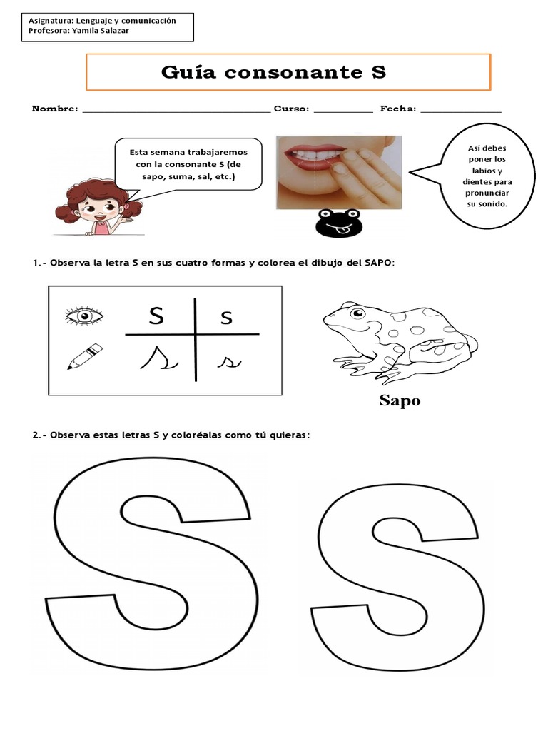 Guía de la Consonante S | PDF | Comunicación humana | Lingüística