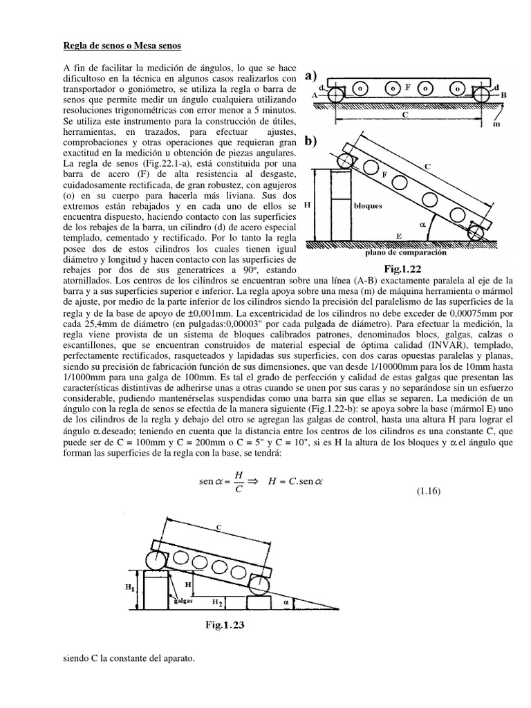 8 Regla de Senos o Mesa Senos | PDF | Pulgada | Medición