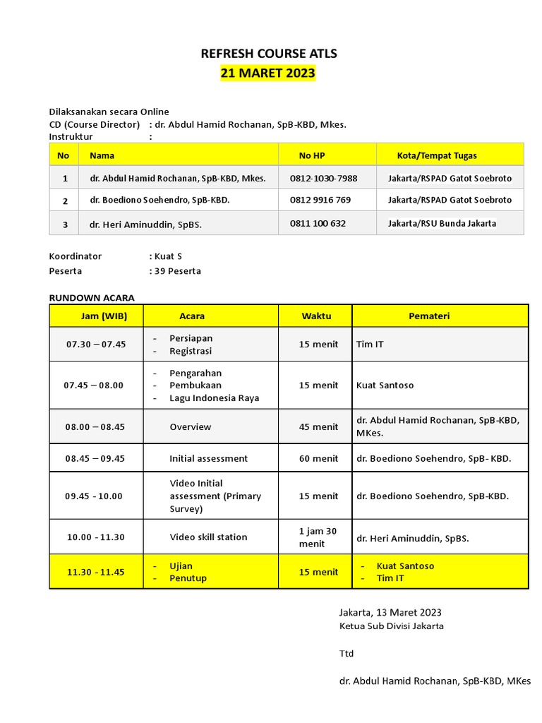 Refresh Course ATLS 2023 Online | PDF