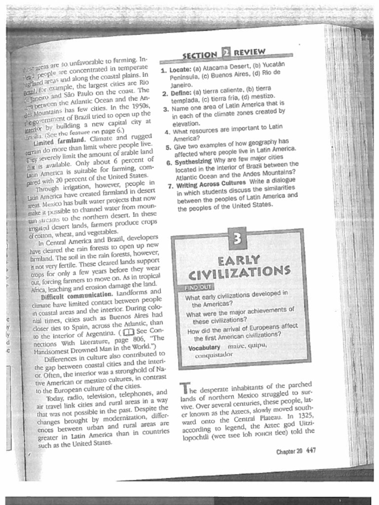 Early Civilizations (Latin America) Reading Handout | PDF