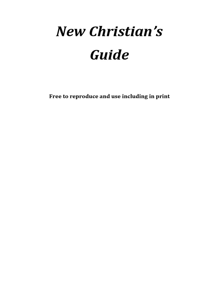New Christians Guide | PDF | Jesus | Breathing