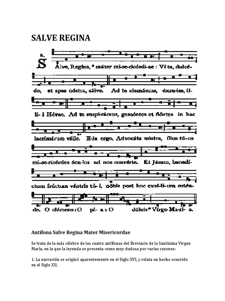 Salve Regina | Descargar gratis PDF | Misticismo cristiano | Himnos