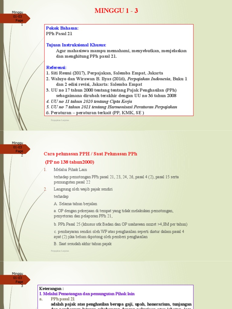 MAteri Kuliah Pertemuan 1-3 - Perpajakan 2 - Bakrie - Genap 21-22 | PDF