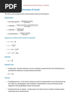 Physics Cheat Sheet Vce Unit 1 | PDF