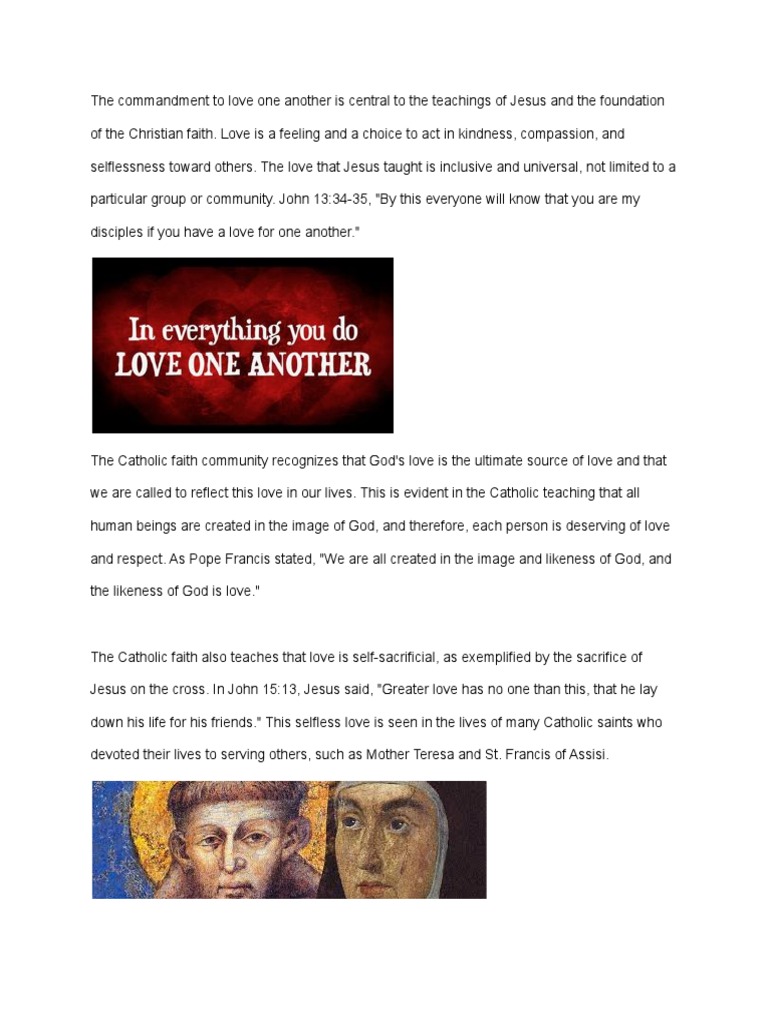 Catholic Values | PDF | Love | Jesus