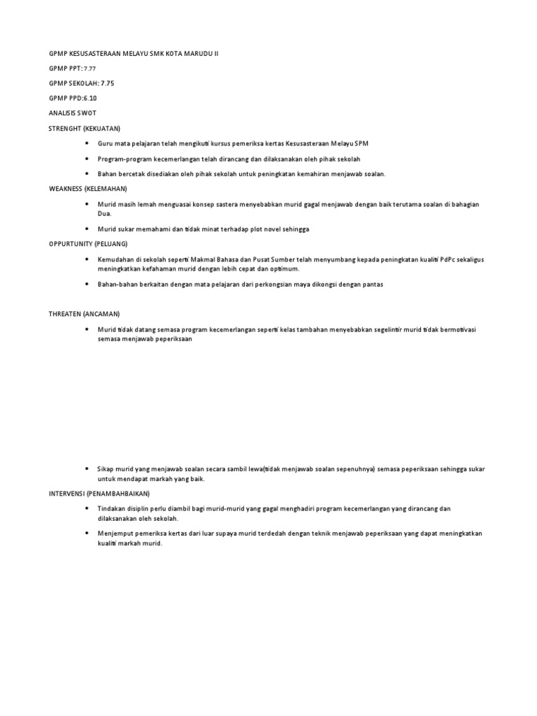 Analisis SWOT Kesusasteraan Melayu | PDF | Komputer