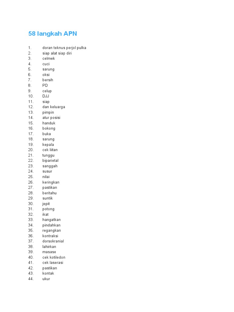 58 Langkah APN | PDF